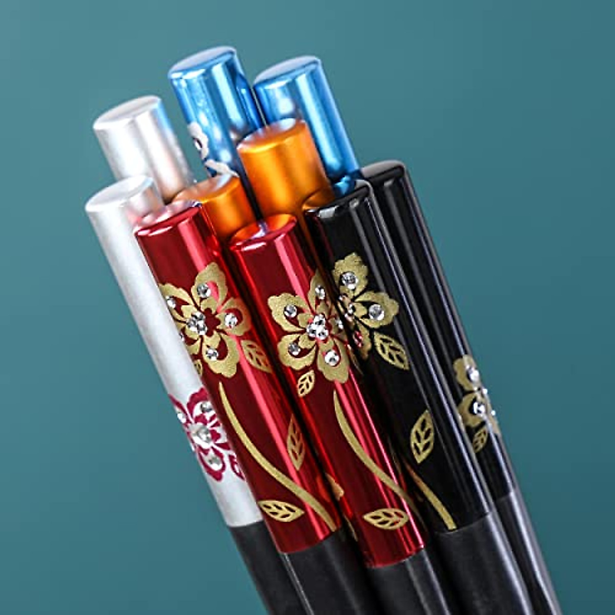 HuaLan Fiberglass Chopsticks Series - Japanese Non-Slip Chopstick, Reusable Chop Sticks Dishwasher Safe, 5 Pairs, Gift Set, 9.9 Inches