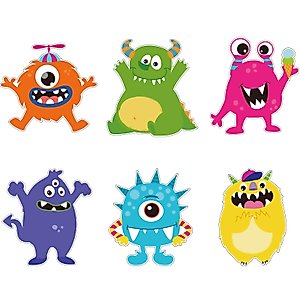 24 Pieces Monster Cutouts Party Cutouts Little Colorful Cutouts Party Decorations for Birthday Baby Shower Party Favors Birthday Supplies