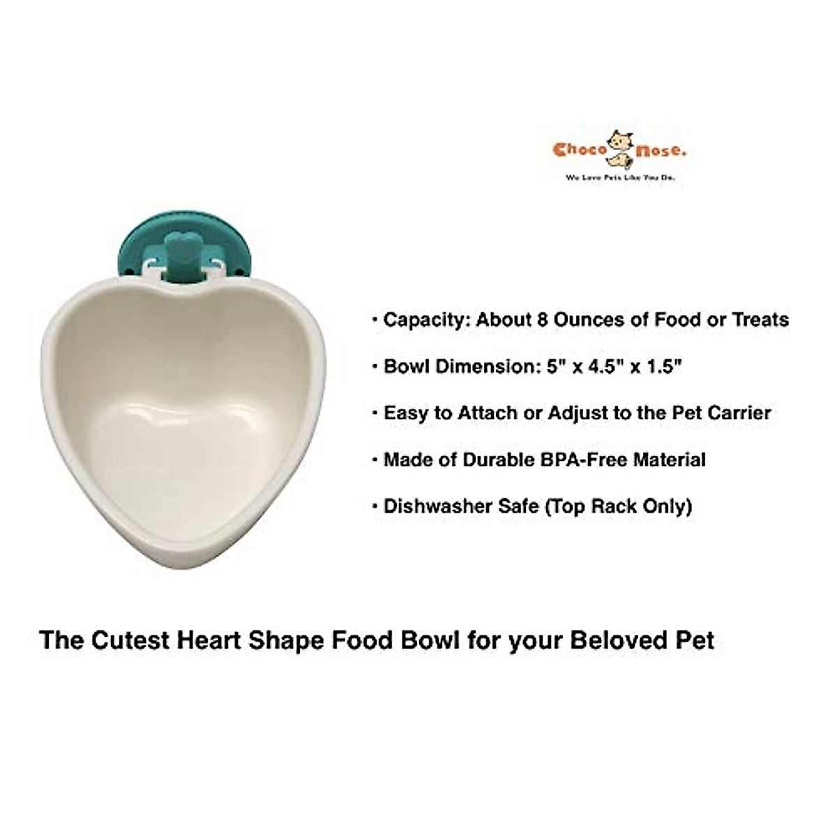 Choco Nose Patented No-Drip Water Bottle/Feeder and Detachable Food Dish Set for Puppies/Toy Breed Dogs/Rabbits/Cats/Chinchillas and Other Small Pets and Animals 300ML. Nozzle 13mm, Aqua(C528 C607)