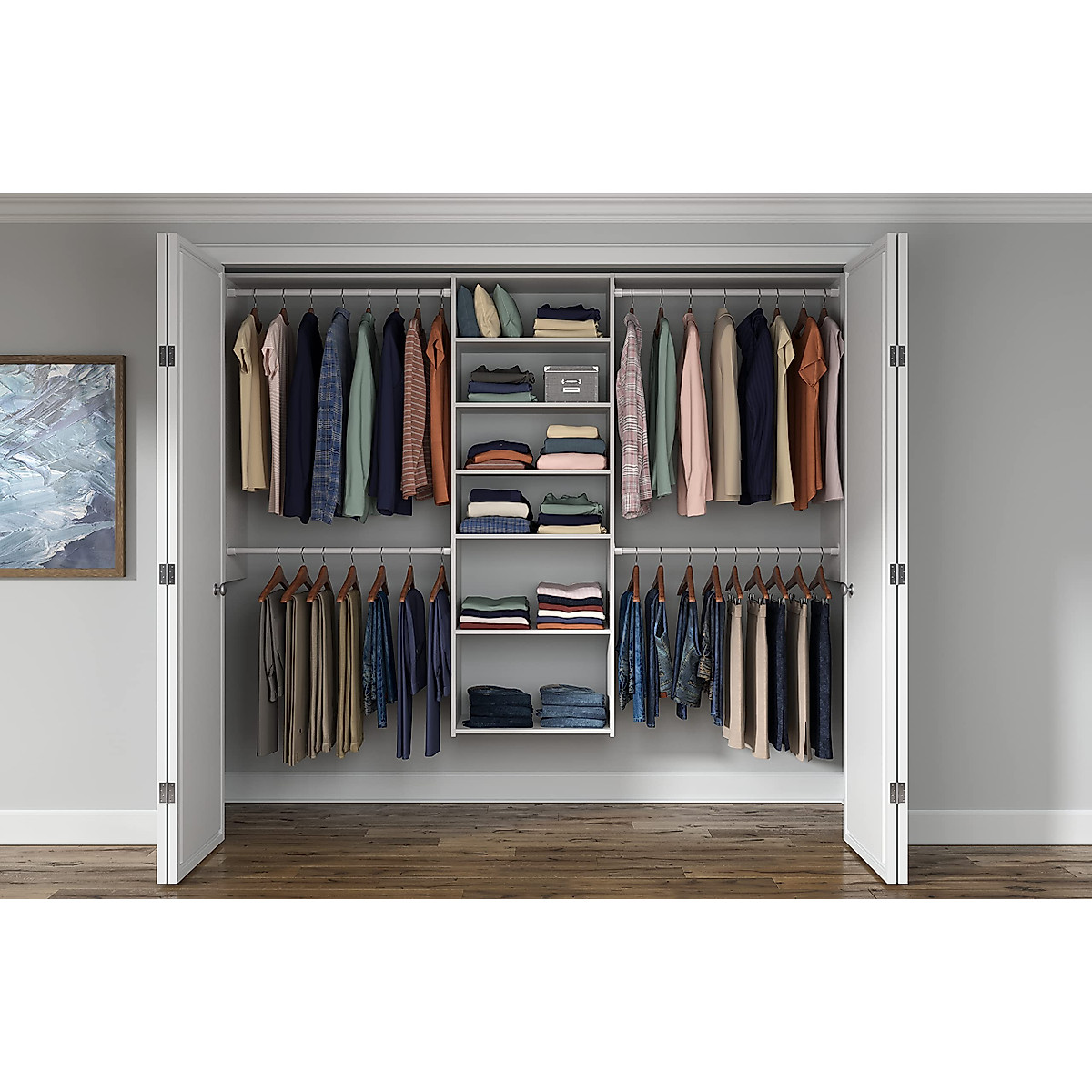Easy Track 4'-8' W DeluxePlus Shelving Closet Kit