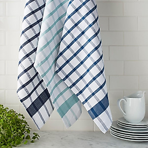 Sur La Table Plaid Twill Kitchen Towels, Set of 3, Gray