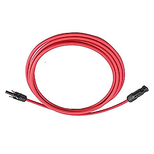 Jtron 20 Feet 10AWG Solar Extension Cable Wire with Weatherproof Female and Male Solar Connector Adapter Kit Female and Male Connector(20FT Red + 20FT Black) (20FT 10AWG)