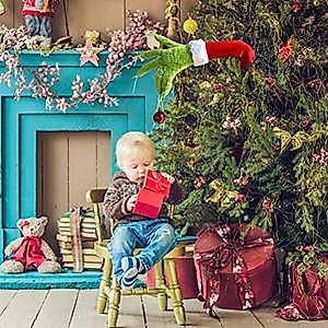 Newooh Furry Green Grinch Arm Ornament Holder for The Christmas Tree for Christmas Home Party Christmas Decorations Xmas Tree Ornament Pendant Christmas Tree Topper