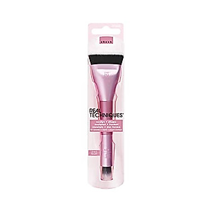 Real Techniques Sculpt & Shape Dual Ended Makeup Brush, 2-in-1 Sculpting Brush, Contours Cheek, Nose, & Eyes, Flat Head Blends & Intensifies Contour or Highlighter, Vegan & Cruelty Free, 1 Count