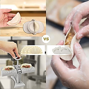 Dumpling Maker, Household Double Head Automatic Dumpling Maker Mould With 2*mini Dumpling Maker/2* Dough Cutter, Kitchen Gadget for Empanada, Pierogi, Pastelitos, Calzone, Turnovers