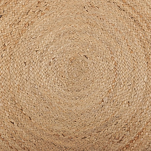 REDEARTH Round Area Rug - Hand Woven Braided 100% Natural Jute - Artisan Made Reversible Boho Jute Rugs for Bedroom - Kitchen - Living Room - Farmhouse - Aesthetic Home Decor (8' Feet - Natural)