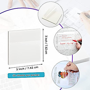 Transparent Sticky Notes - 3x3 inch Clear Sticky Notes Waterproof Self-Adhesive Translucent Sticky Note Pads for Books Annotation, See Through Sticky Notes for School & Office (200 Sheets)