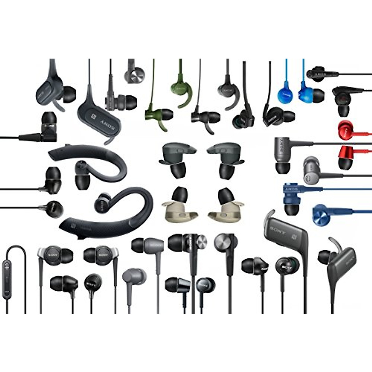 12 pcs (BHB-BMF-sB) S/M/L Hybrid and Memory Foam Replacement Set Earbuds Eartips Adapters Compatible with Sony in-Ear Earphone Headsets