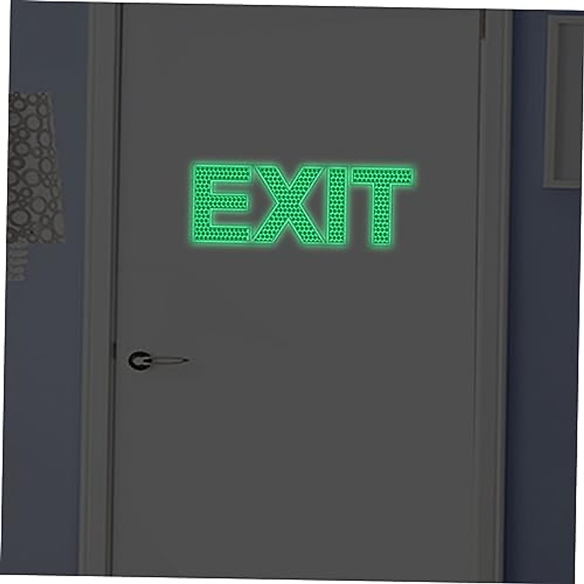 ULTECHNOVO Luminous Exit Sign Noctilucence Exit Sign Exit Sign Sticker Exit Wall Sticker Exit Decal Safety Exit Sign Wall Sticker Exit Luminous Sticker Emergency Door Exit Sign Emblems Green
