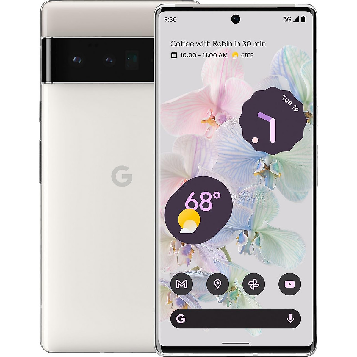 Google Pixel 6 Pro 5G, US Version, 256GB, Cloudy White - Unlocked (Renewed)