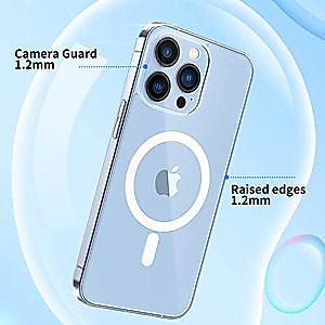 teloxy Magnetic Designed for iPhone 14 Pro Max Case, Drop Protection [Anti-Scratch] [Soft Microfiber Lining] Shockproof Slim Rubber Phone Case for iPhone 14 Pro Max Clear