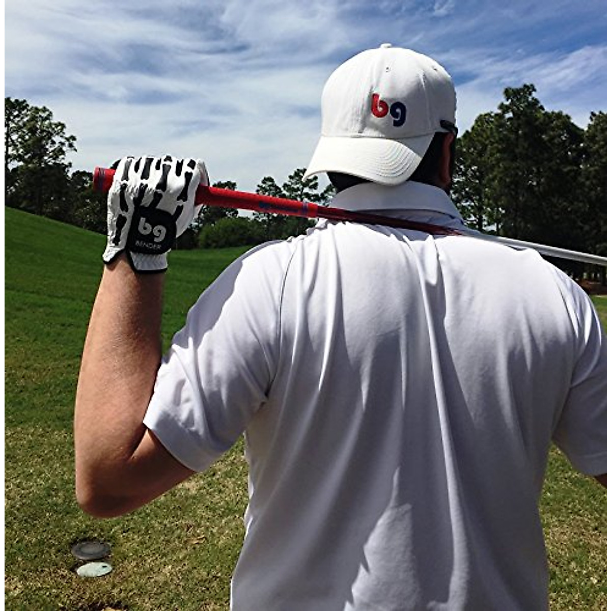 BG Bender Golf Glove | Wear On Left | (White Bones, Mens XXL)