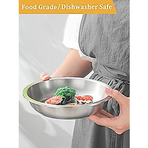 BiteKing Stainless Steel Cat Bowls, Whisker Fatigue Relief Cat Food Dish, Metal Shallow Wide Large Replacement Plate for Dog and Pet, Ideal for Raised Elevated Pet Feeding Station Stand