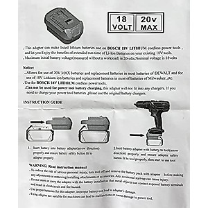Battery Adapter for Bosch 18V Lithium-Ion Cordless Tool, Compatible with Dewalt 18V 20V Max/Milwakee M18 18V Li-ion Battery Convert to Bosch 18V Compact Lithium Battery BAT608 BAT609 BAT612 BAT618