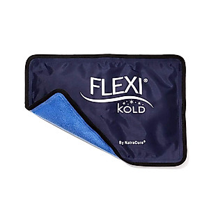 FlexiKold Reusable Gel Ice Pack with Straps – Cold Compress Pack for Injuries – Flexible Medical Ice Wrap for Back, Shoulders, Legs, Knees, Sciatica, Muscle Pain – Half Size