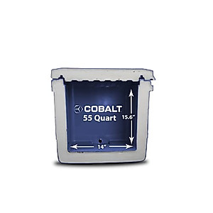 Cobalt 55 Quart Roto-Molded Super Ice Cooler | Large Ice Chest Holds Ice Up to 3 Days | (Gray)