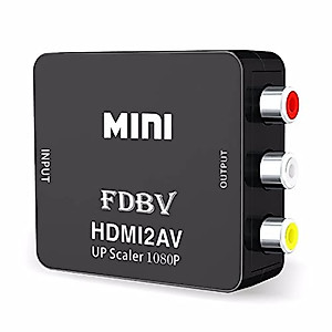 FDBV Adapter for HDMI to RCA AV Converter Video Audio 1080p HDMI to AV 3RCA CVBs Composite Supports PAL/NTSC for TV Stick, Roku, Chromecast, Apple TV, PC, Laptop, Xbox, HDTV, DVD-Black