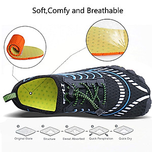 MAYZERO Water Shoes Men Women Swim Surf Shoes Beach Pool Shoes Wide Toe Hiking Aqua Shoes Winter House Slippers