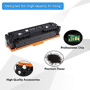TRUE IMAGE Compatible Toner Cartridge Replacement for HP 410A CF410A CF410X 410X Color Pro MFP M477fnw M477fdw M477 M452dn M452nw M477fdn M452dw M452 M377dw Printer Ink (Black, 2-Pack)