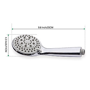 Detachable Handheld Shower Head with Hose - High pressure 5 Functions Showerheads Hand Held Shower Heads,Extra Long 4.7 ft. Stainless Steel Hose and Holder.