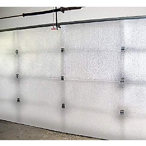 US Energy Products NASA Tech White Reflective Foam Core Garage Door Insulation Kit (9L x 7H) or (9L x 8H) Single R8 (Upgraded Tape)