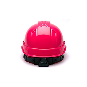 Pyramex Ridgeline Cap Style Hard Hat, 4-Point Ratchet Suspension, Hi-Vis Pink