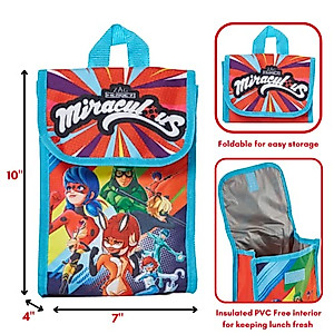 5 Pc. Miraculous Ladybug Girl Power “Be Yourself” Backpack Set for Girls, 16 inch with Miraculous Lunch Bag & Pencil Case