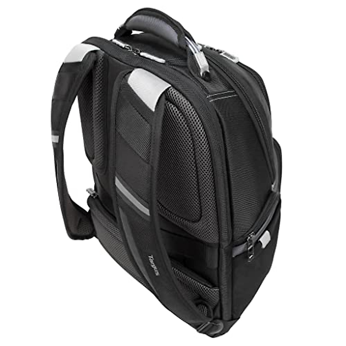Targus DrifterTrek Backpack with USB Power Pass-Thru Port, Air-Mesh Back Support, Protective Cradle Fits 11.6-15.6-Inch Laptop, Black/Grey (TSB956GL)