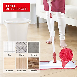 Mops for Floor Cleaning Wet Spray Mop with a Refillable Spray Bottle and 6 Washable Microfiber Pads Home or Commercial Use Dry Wet Flat Mop for Hardwood Laminate Wood Ceramic