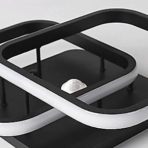 ADISUN Motion Sensor LED Ceiling Light, 22W Black Mount Motion Activated Light Fixture Ceiling lamp for Closet Laundry Bathroom Hallway Stair Porch Basement, Warm White 3000K