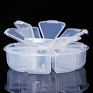 WOIWO 2 PCS Round 8-Case Storage Box Transparent PP Plastic Box Beaded Box Nail Parts Box Storage Jewelry Storage Small Box