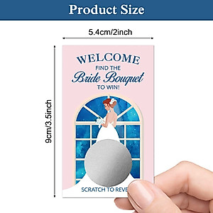 Haizct 50 Pack Wedding Dress Bridal Shower Scratch Off Game Cards for Country Wedding, Bridal Shower, Bridal Lottery Tickets, Wedding Shower Ideas (GK069)