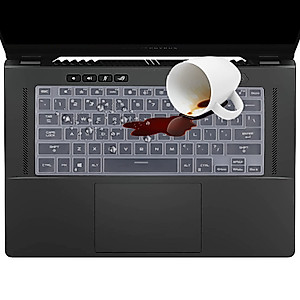 Keyboard Cover for ASUS ROG Zephyrus G14 G15 GA402 G402RJ GA503 GA503QR/QS/QM, ROG Zephyrus M16 GU603HM, 15.6" ASUS TUF Dash 15/F15 TUF516PE FX516PM FX516PR, ROG Flow X13 GV301QH (Clear)