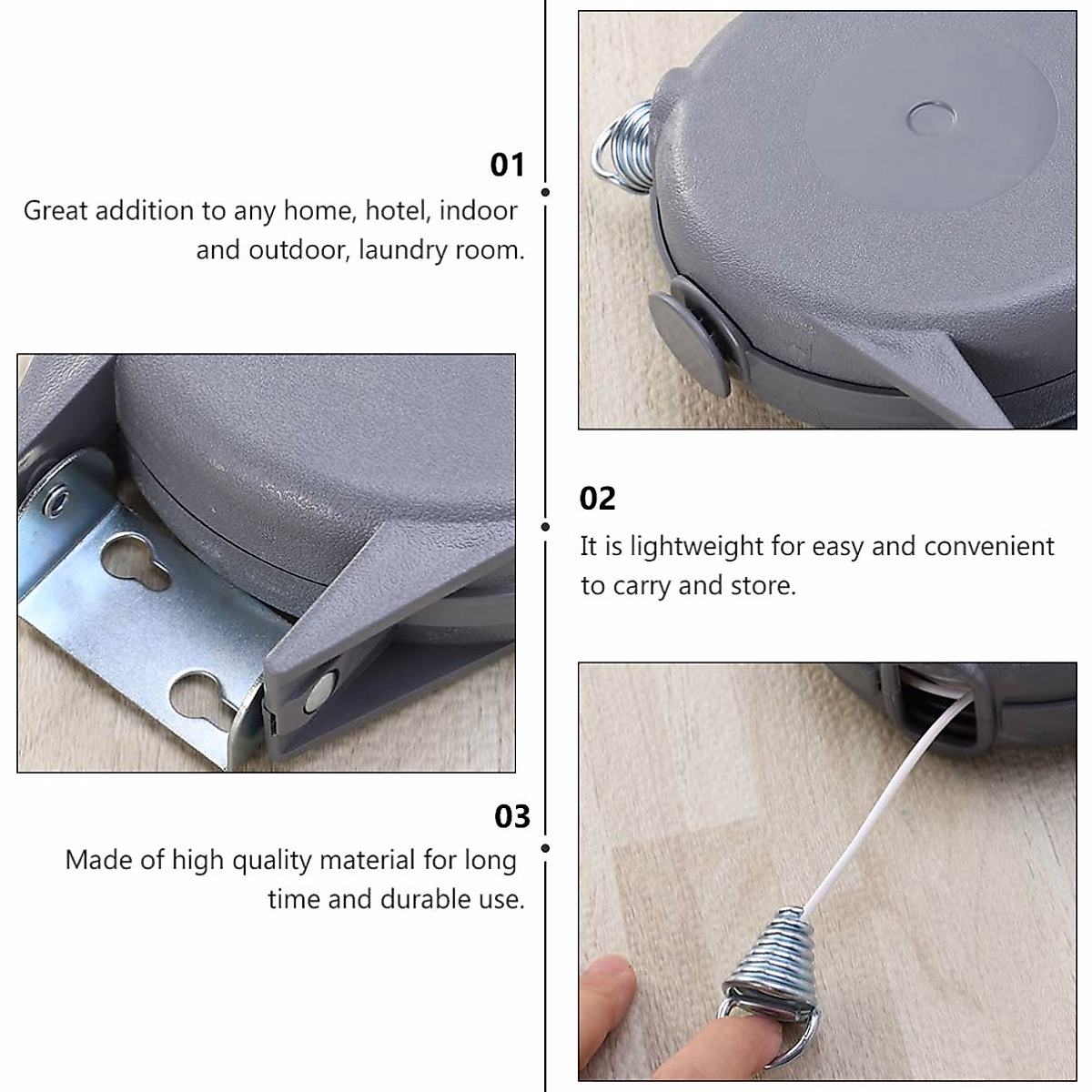 BESPORTBLE 12 String Foldable Portable Clothesline Adjustable The Material is abs Telescopic Clothing Single line Outdoor Foldable Clothing Rack Clothes Rail Extend Adjustable Clothes