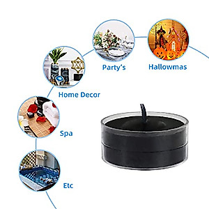 Zest Candle Black (50pcs) Tealight Candles, 50 Count