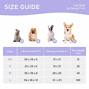 Lesure Calming Cat Beds for Indoor Cats - Cute Flower Pet Beds in Teddy Sherpa Plush, Donut Round Fluffy Puppy Bed, Non-Slip Extra Small Dog Bed Fits up to 15 lbs, Machine Washable, Cream 20"