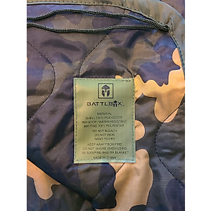 BATTLBOX Woodlands Camo Woobie Bubbie Military Style Poncho Liner and Sleeping Bag (with Zipper) and Tie Down Straps