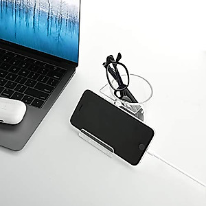 CM Multifuntion Eyeglass Holder Smart Phone Holder Glasses Cellphone Holding Acrylic Stand Desktop Organizer for Home Office Desktop Decoration Decor