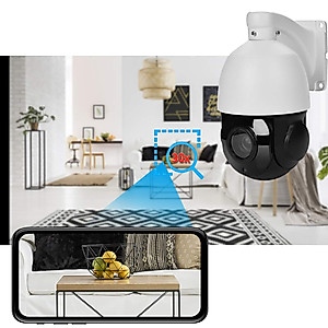 Alptop Outdoor 5MP PTZ IP POE Dome Security Camera 30x Optical Zoom Pan Tilt 250FT IR Night Vision Motion Detection Remote View RTSP Audio Compatible with Onvif Protocol