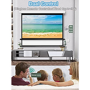 60 Inch Motorized Projector Screen, 4:3 16:9 3D 4K 1080P Electric Projection Screens, HD Movies Screen, Wall/Ceiling Mount, Easy to Clean (Size : Aspect Ratio 16:9)