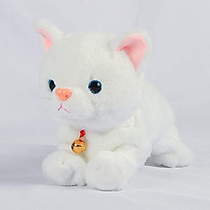 Smalody Interactive Plush Toys, Novelty Sound Control Electronic Cat Electronic Pets Robot Cat Gift for Children (White)