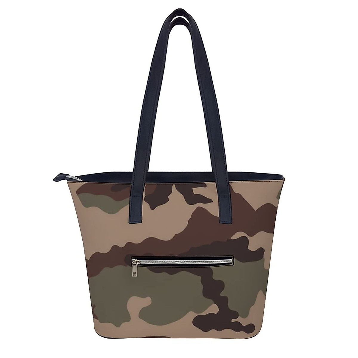 Green Camouflage Women's Tote Bag PU Leather Shoulder Bag Handbags Purse For Work Shopping Travel