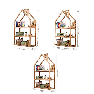 BUSYWOOD Montessori bookshelf Organizer for toddlers, Wood Bookcase, Kids Wooden Shelf, Multi-Level Toy Shelf, Modular Storage Shelves