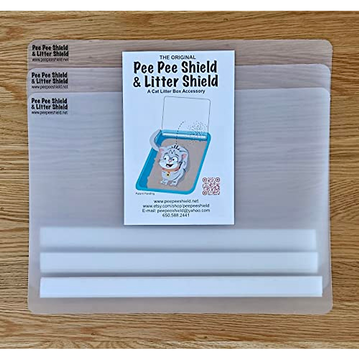 Cat Litter Box Pee Shield - 3 Pack - The Original - Helps Prevent Litter Scatter and Urine from Going Outside of The Litter Box. Wipe Clean in Place or Remove for Cleaning and reattach.