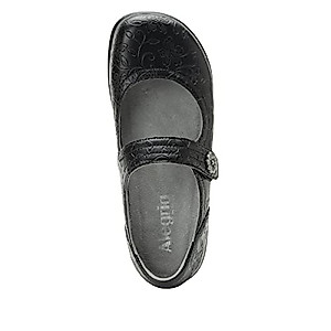 Alegria Kourtney Mary Jane Women's Comfort Shoes Embloom Black Vegan Leather 9 M US