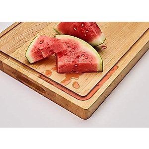 Sonder Los Angeles, Made in USA, Large Thick Maple Wood Cutting Board for Kitchen with Juice Groove, Sorting Compartment, Charcuterie Wooden Board 17x13x1.5 in (Gift Box Included)