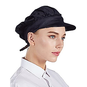 Nanxson 3pcs Unisex Chef Hat Elastic Kitchen Chef Hat Cooking Chef Cap Food Service Hair Net CF9061 (Black)