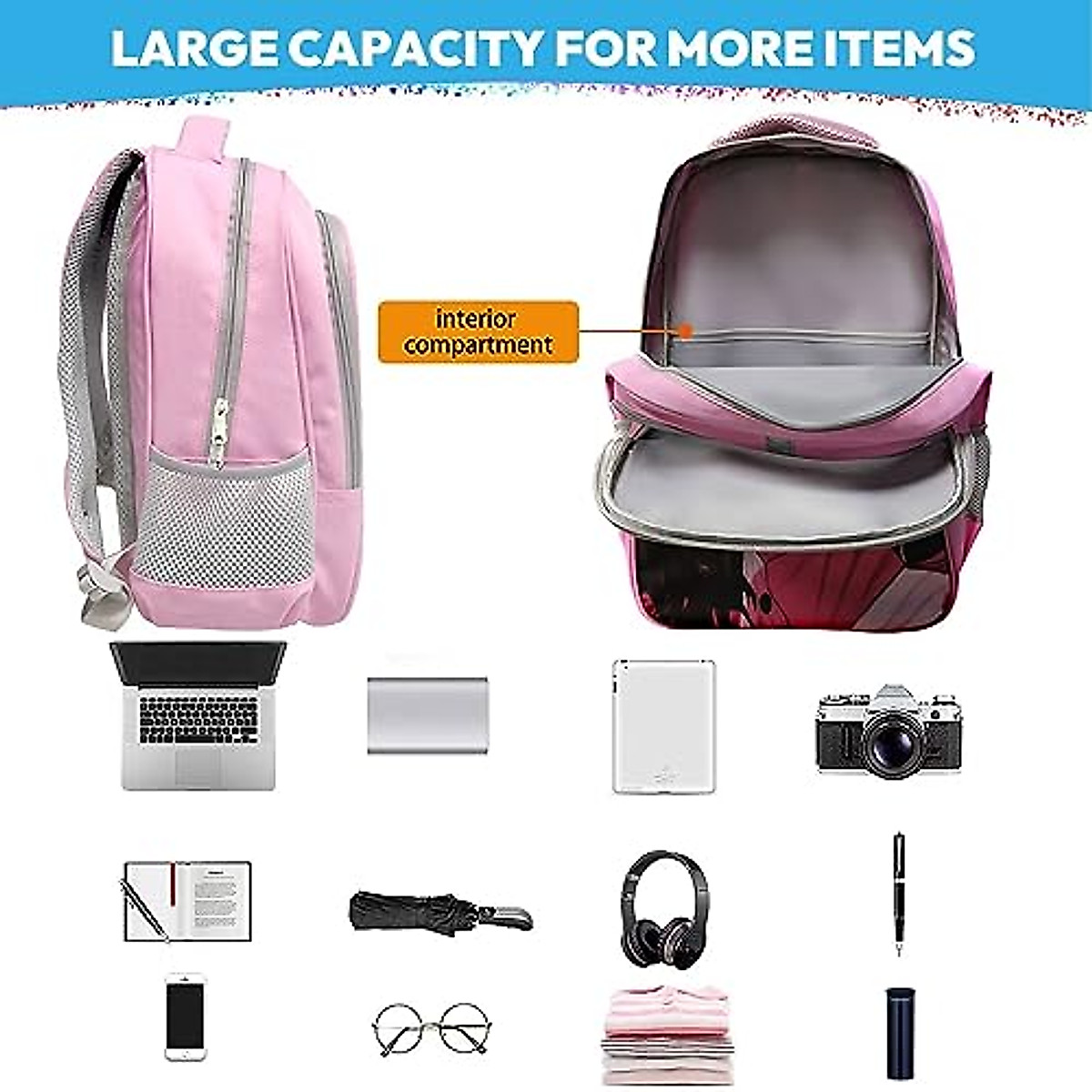 OARISL Teen Backpack 17inch Laptop Bag Cute Luminous Design Casual Daypack Bookbags for Men Women 12