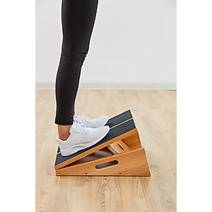 StrongTek Professional Wooden Slant Board, Adjustable Incline Board, and Calf Stretcher, Stretch Board - Extra Side-Handle Design for Portability, Full-Coverage