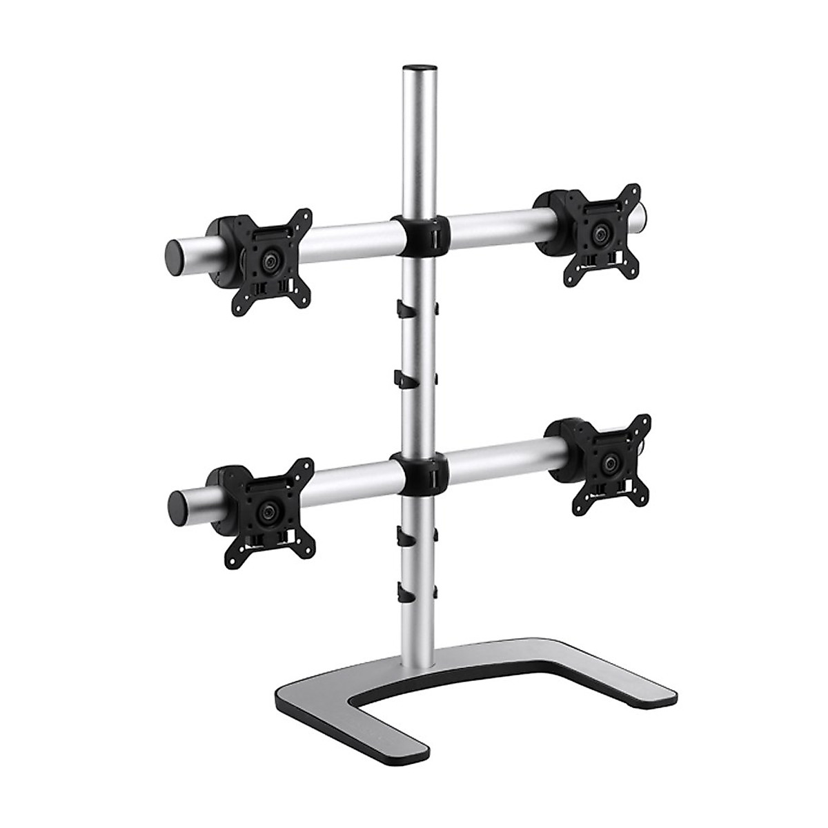 Atdec Quad/Triple/Dual/Single Monitor Desk Mount - Freestanding Base - Loads up to 17.6lb Flat or 13.5lb Curved - VESA 75x75, 100x100 - Quick Display Release, tilt, pan, Landscape/Portrait
